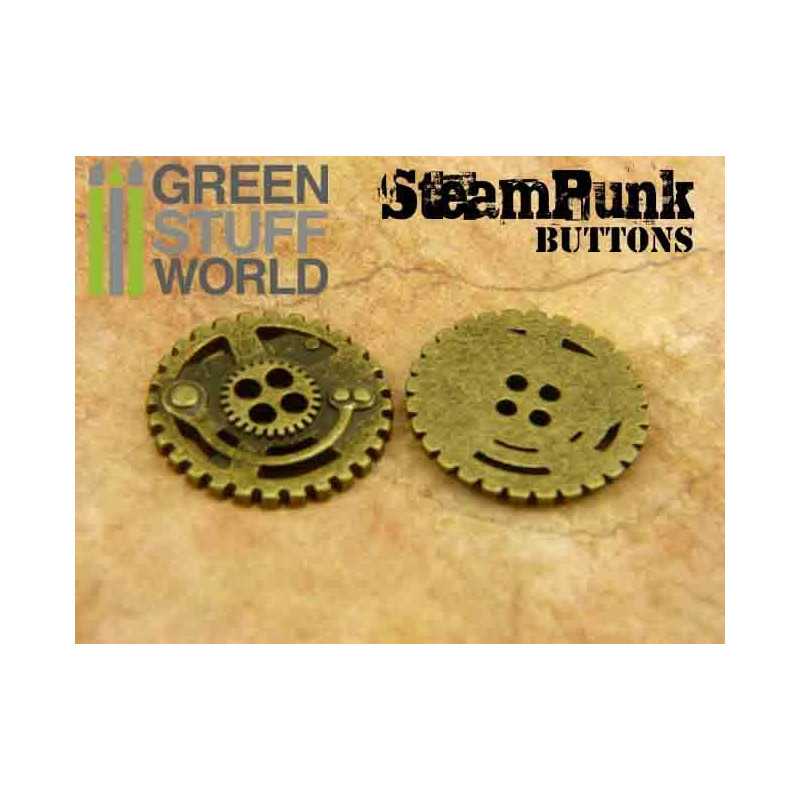 8x Steampunk Buttons SPROCKET GEARS - Antique Gold | - GSW