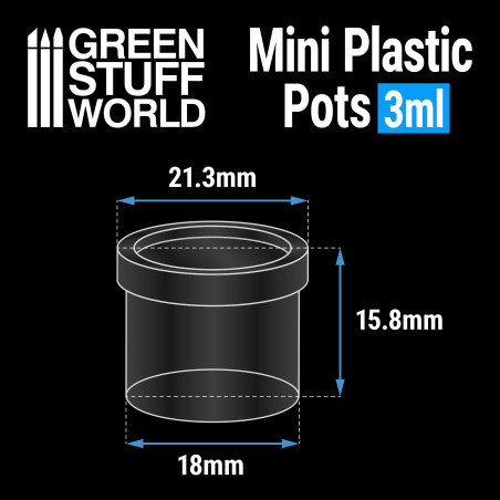 24x Mini recipienti di plastica 3ml per colori e miscele - GSW