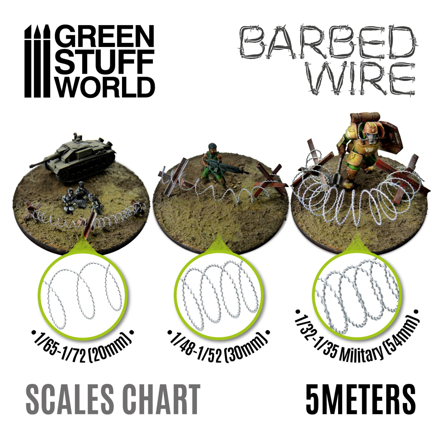 simulated BARBED WIRE - 1/32-1/35 Military (54mm) | - GSW