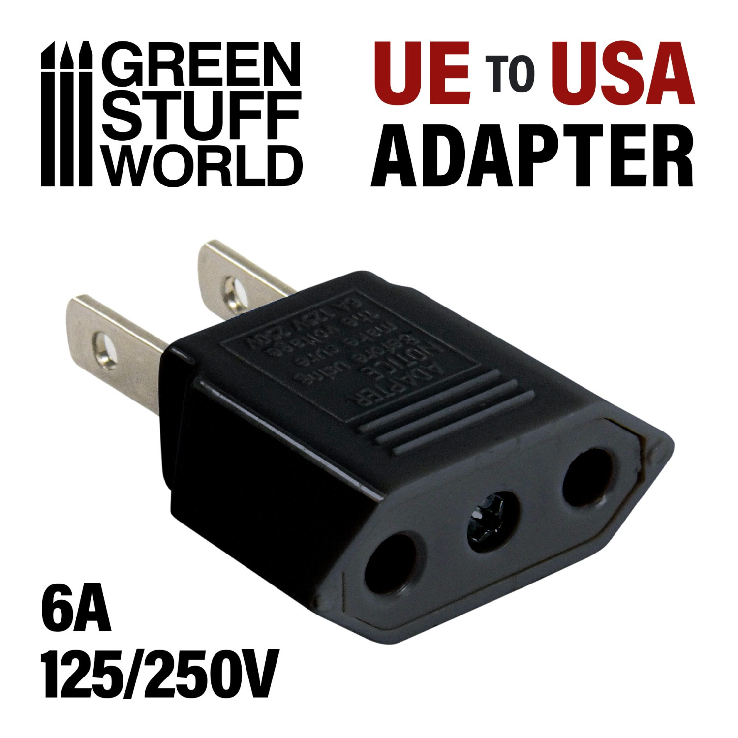 EU-USA plug adapter BLACK - GSW