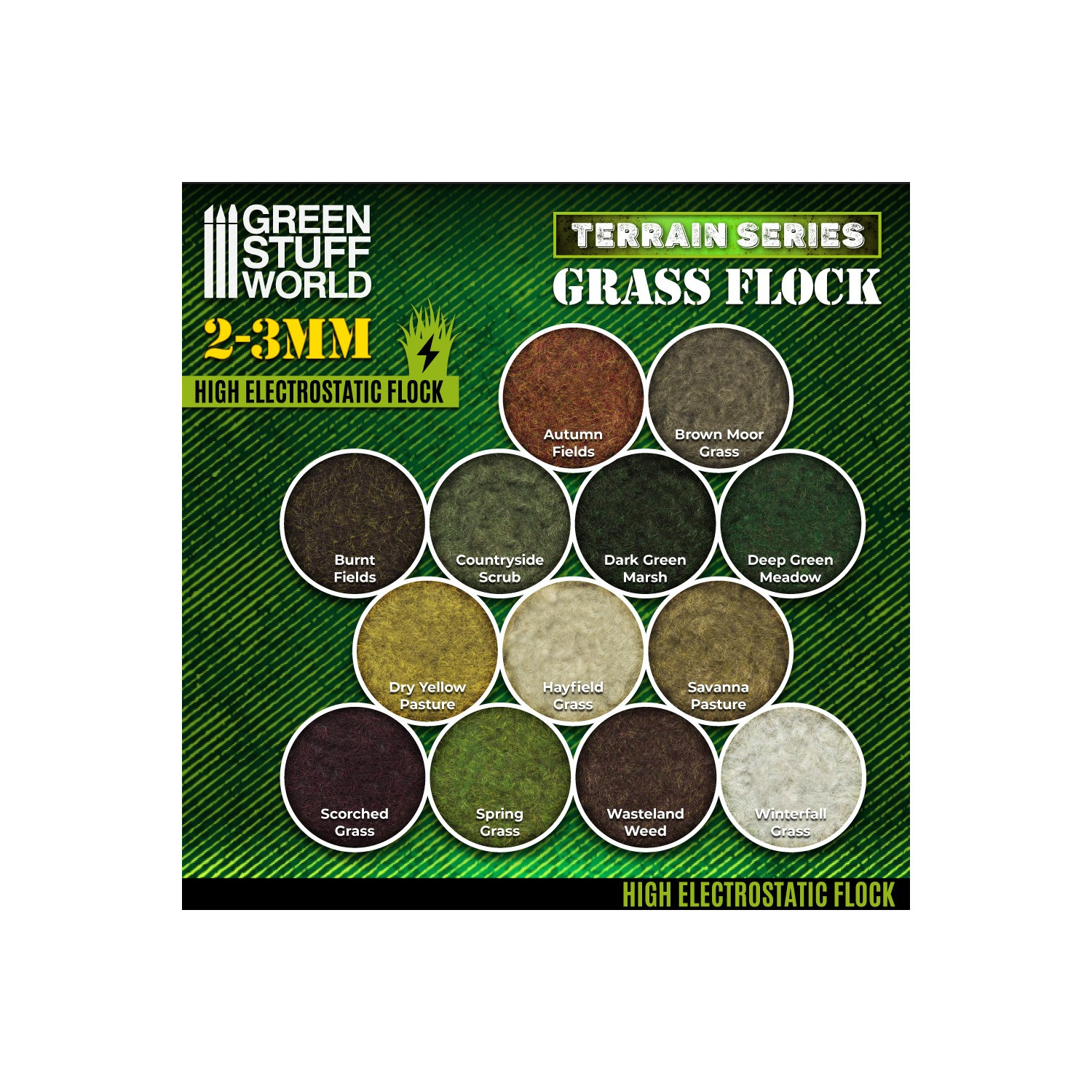 Static Grass Flock 2-3mm - HAYFIELD GRASS - 200 ml | - GSW