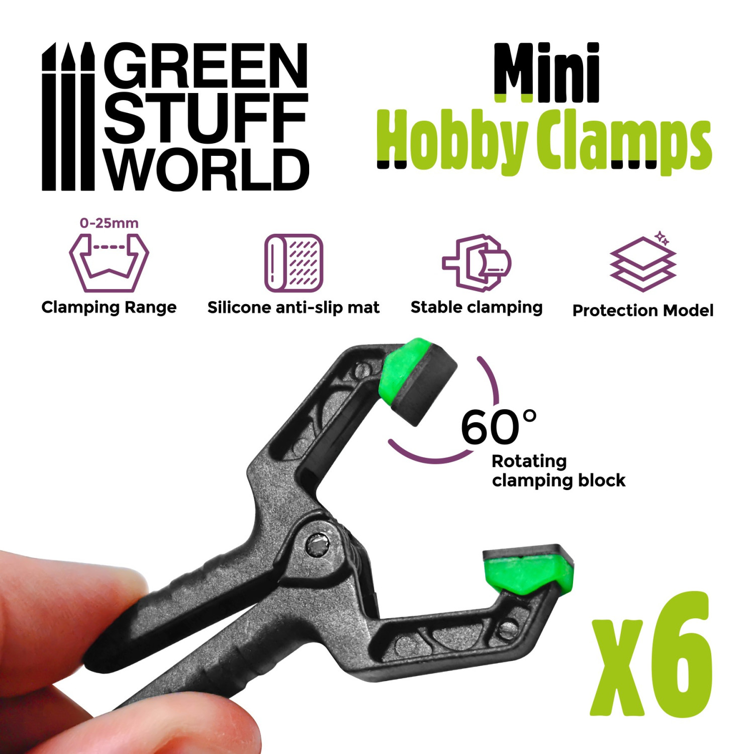 Mini hobby clamps x6 | Modeling clamps - GSW