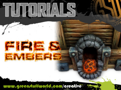 Painting embers on a diorama - Tutorial